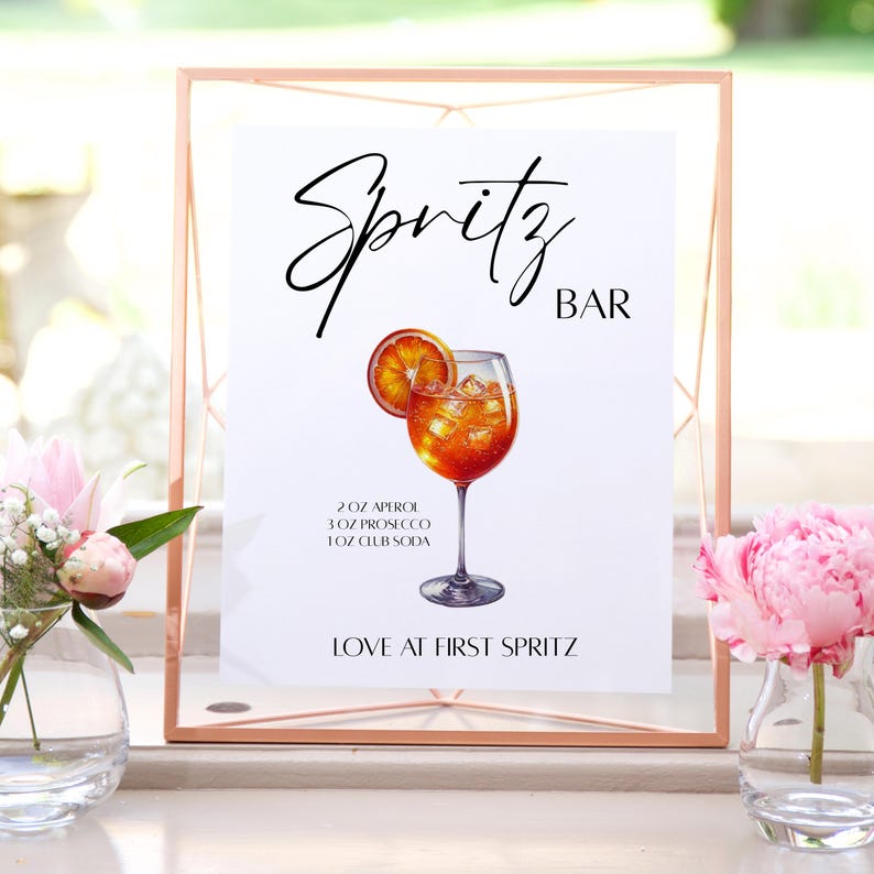 Aperol Spritz Bar Sign Template | Spritz Bar Sign | Bachelorette ...