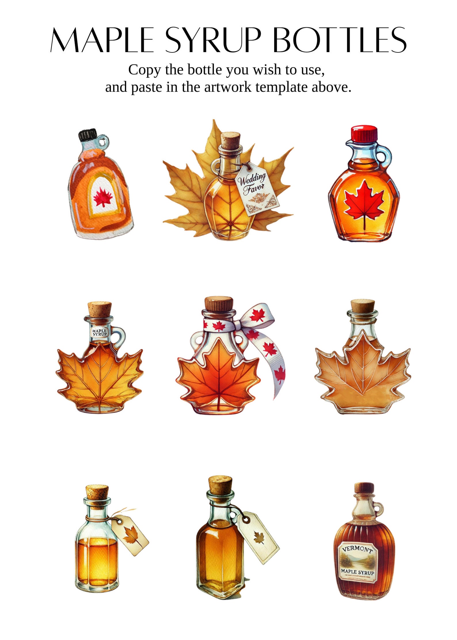 Maple Syrup Wedding Favor Sign Template | Rustic Fall Decor (editable ...