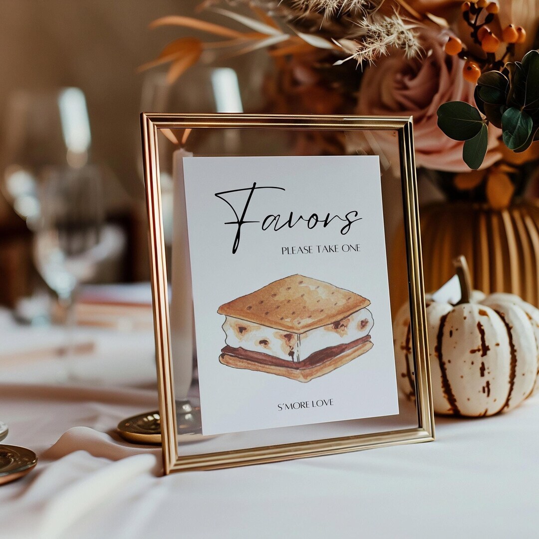 S'mores Wedding Favors Sign | Printable Favor Signage (5x7) (instant ...