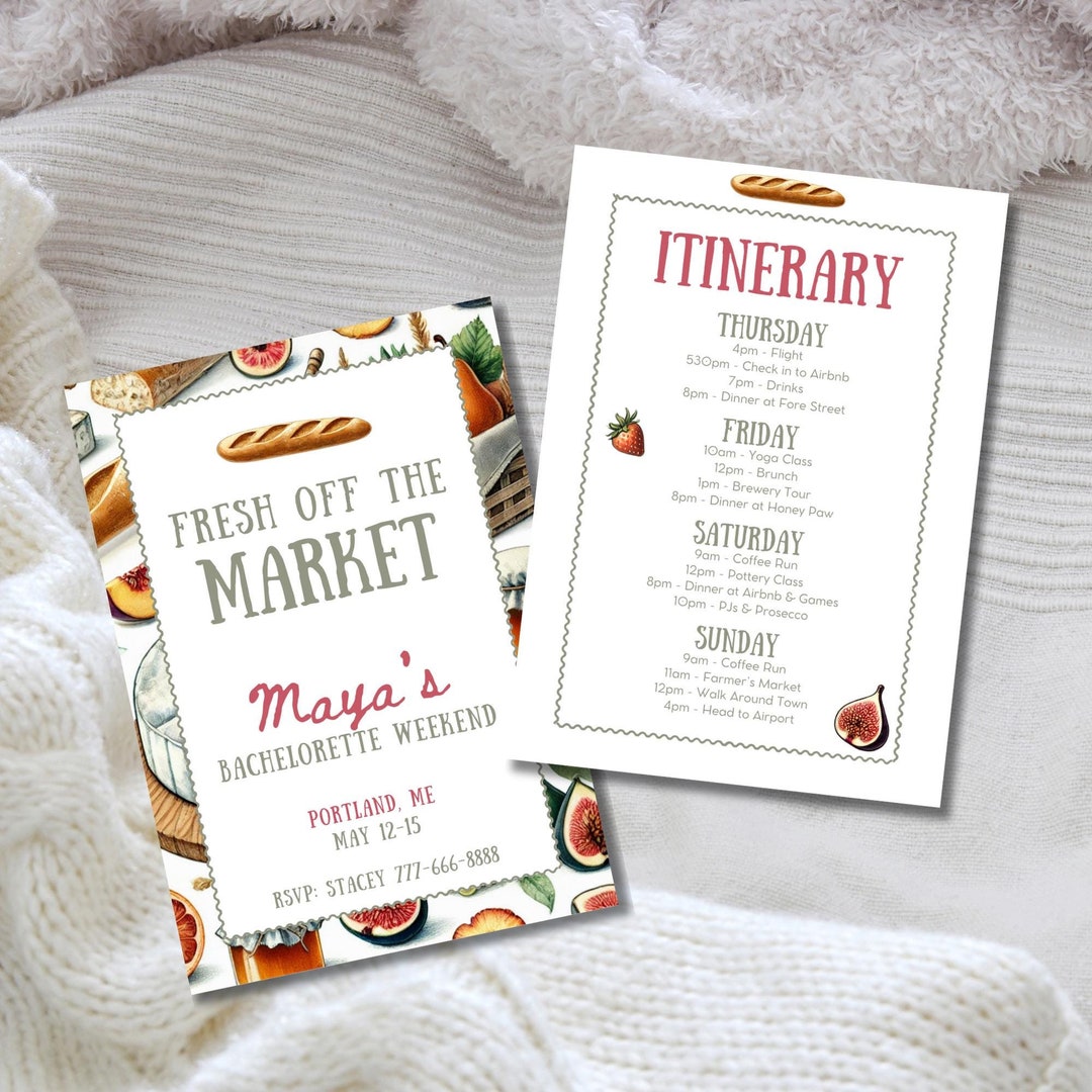 Fresh off the Market Bachelorette Party Invitation Template | Farmer's ...