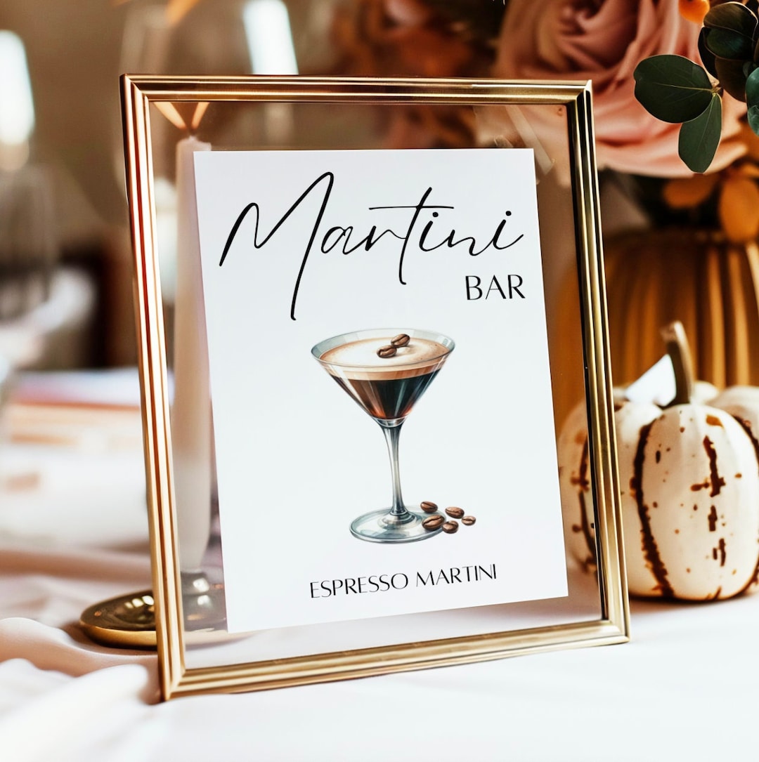 Martini Bar Sign Template | Espresso Martini Bar Sign | Dirty Martini ...