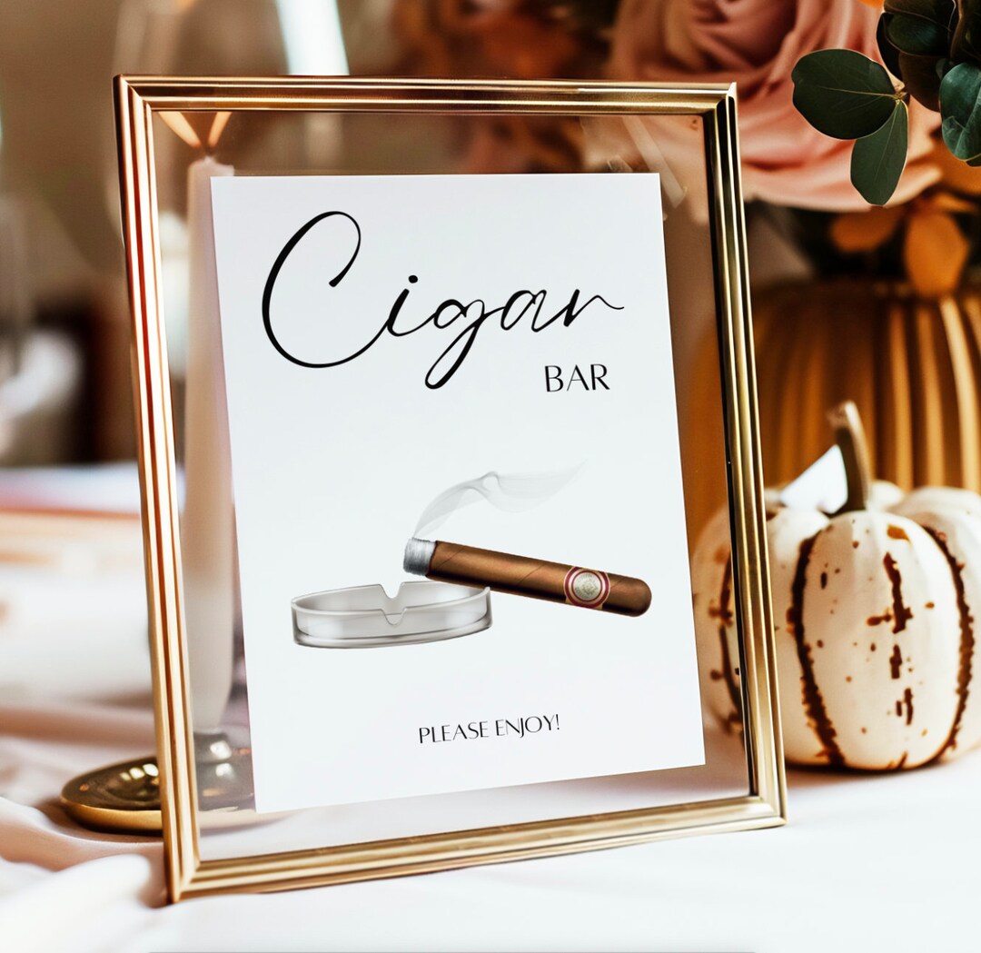 Cigar Bar Sign | Wedding Sign | Wedding Cigar Sign | Cigar Bar | Fall ...
