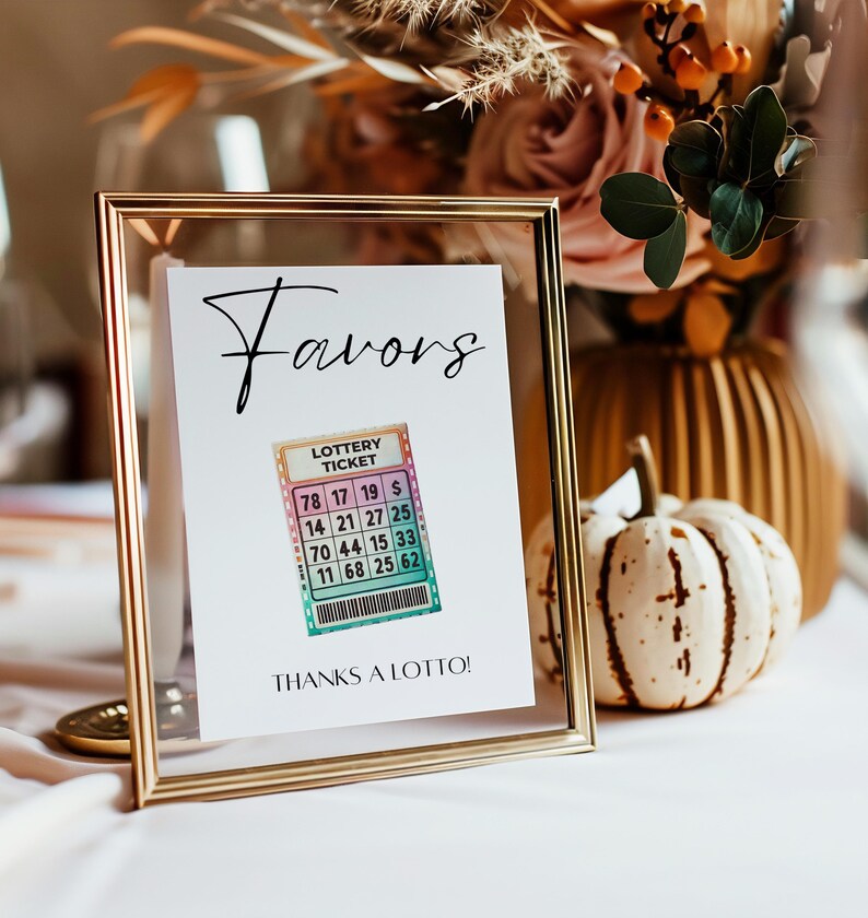 Lottery Ticket Favors for Weddings Sign | Scratch off Favors | Thanks a ...