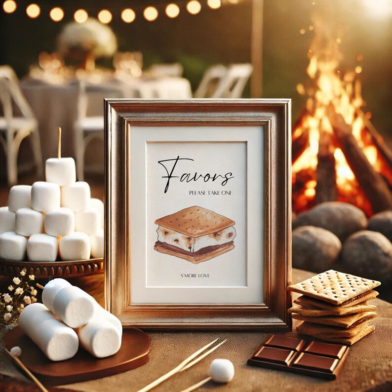 S'mores Wedding Favors Sign | Printable Favor Signage (5x7) (instant ...