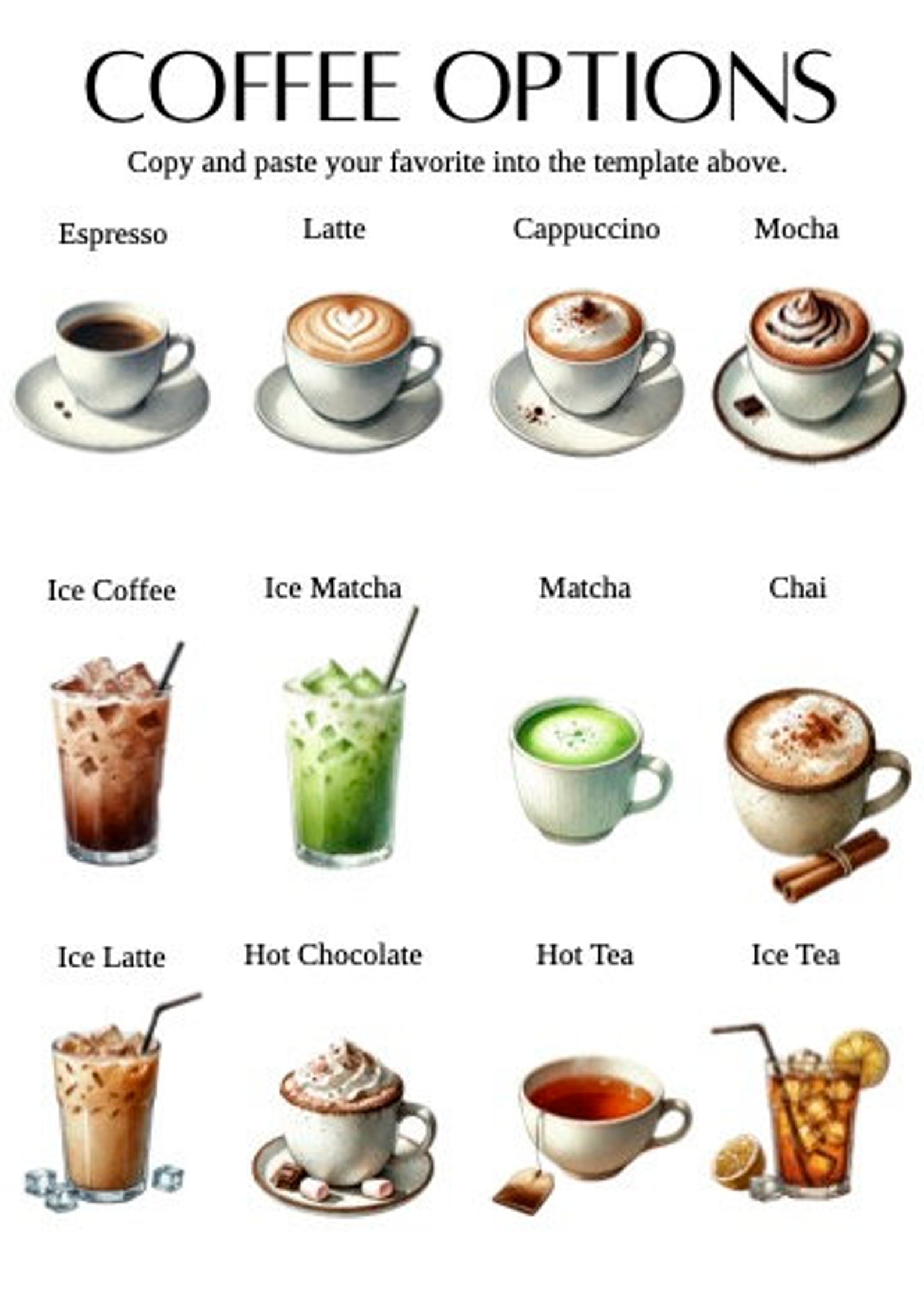 Coffee Bar Sign Template | Espresso Bar Sign | Wedding Coffee Bar ...