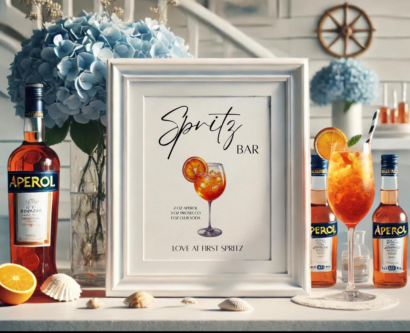 Aperol Spritz Bar Sign Template | Spritz Bar Sign | Bachelorette ...