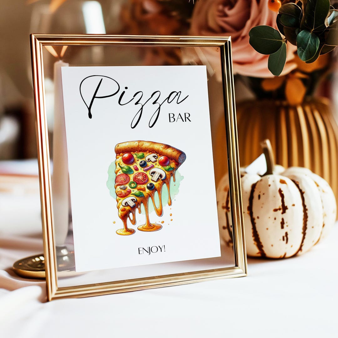 Pizza Bar Sign | Pizza Party, Birthday Party, Wedding Sign | Pizza Sign ...
