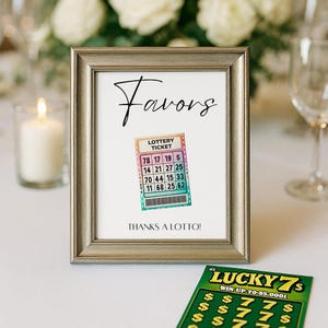 Lottery Ticket Favors for Weddings Sign | Scratch off Favors | Thanks a ...