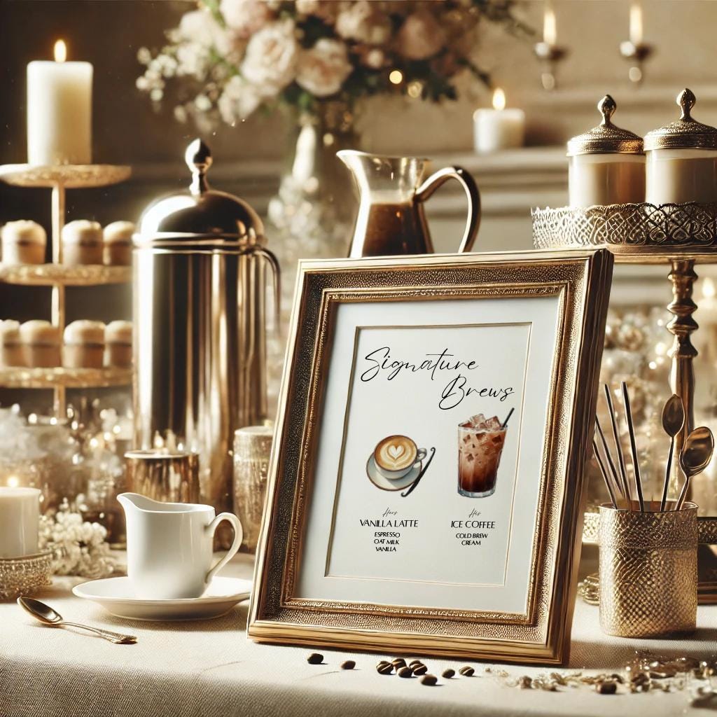 Signature Brews Sign Template | Signature Coffee Bar Sign ...