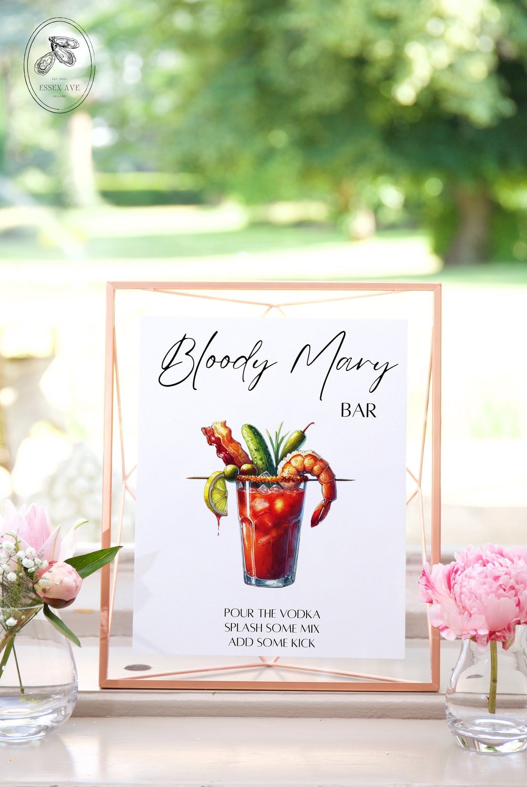 Bloody Mary Bar Template | Bloody Mary Bar Sign | Bachelorette, Bridal ...