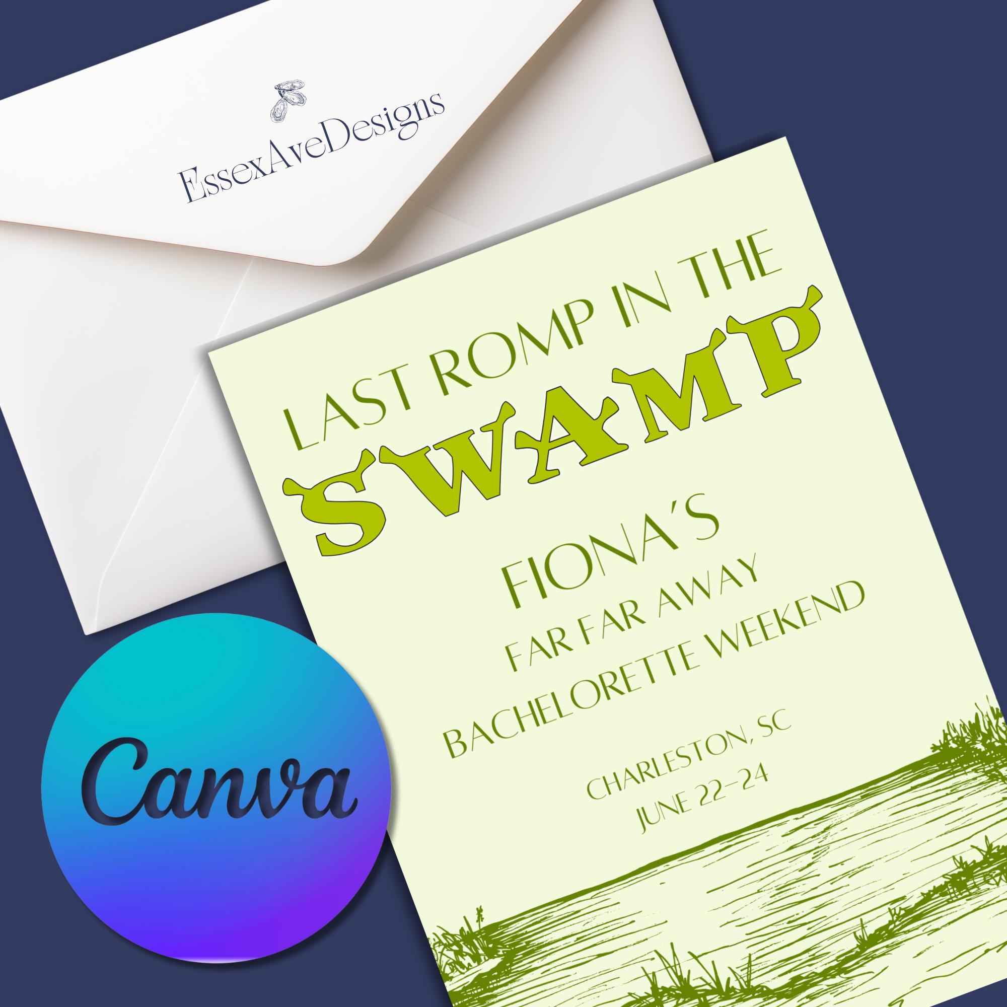 Last Romp in the Swamp Bachelorette Party Invitation Template | Same ...