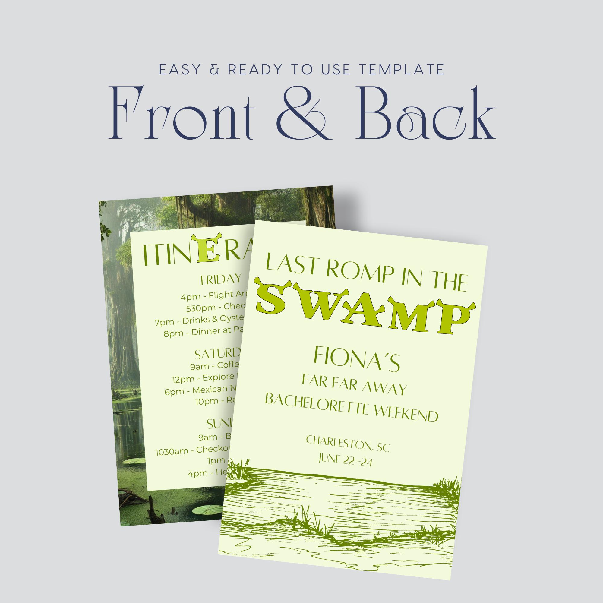 Last Romp in the Swamp Bachelorette Party Invitation Template | Same ...
