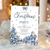 Snow Globe Christmas Party Invitation: Editable Canva Template (digital ...