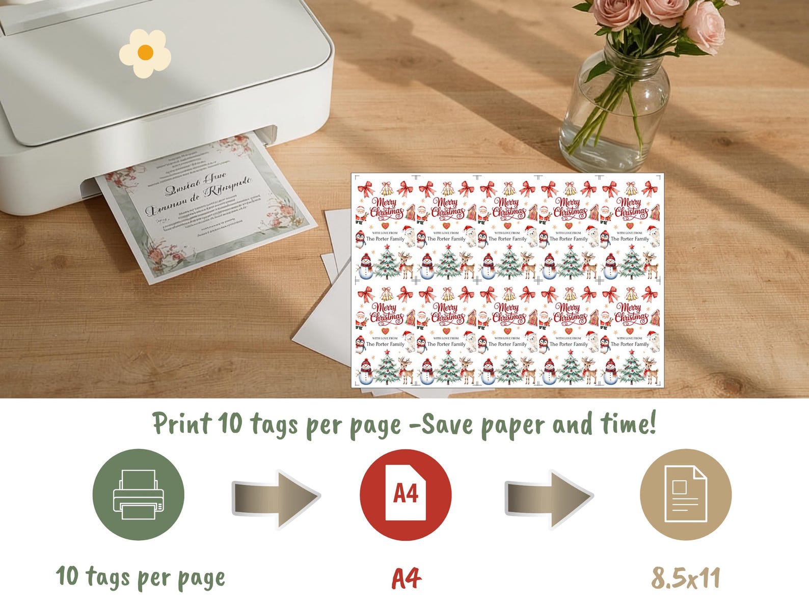 Christmas Favor Gift Tag • Merry Christmas Favor Tag • Printable ...