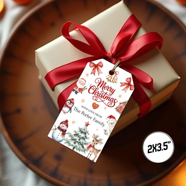 Christmas Favor Gift Tag • Merry Christmas Favor Tag • Printable ...