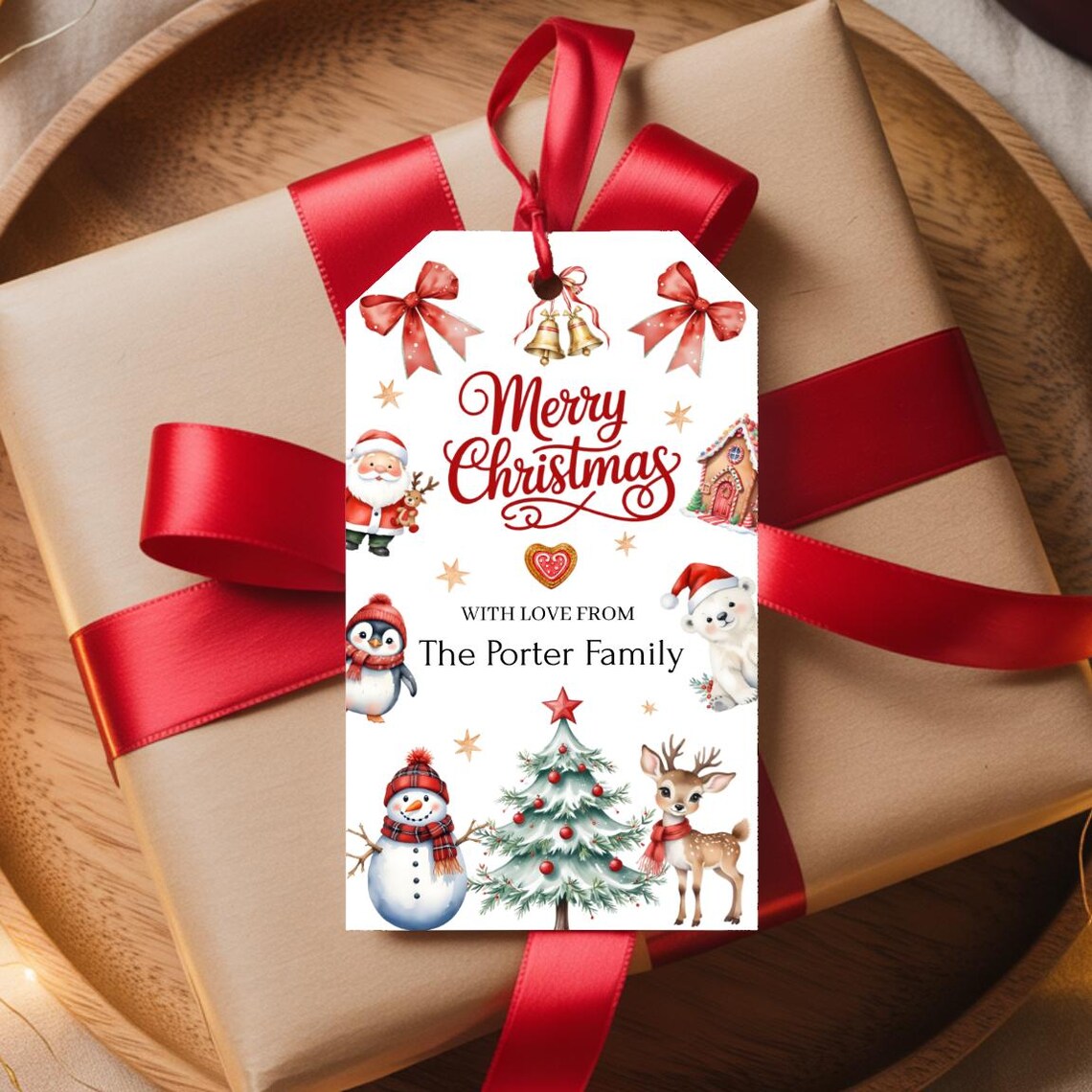 Christmas Favor Gift Tag • Merry Christmas Favor Tag • Printable ...