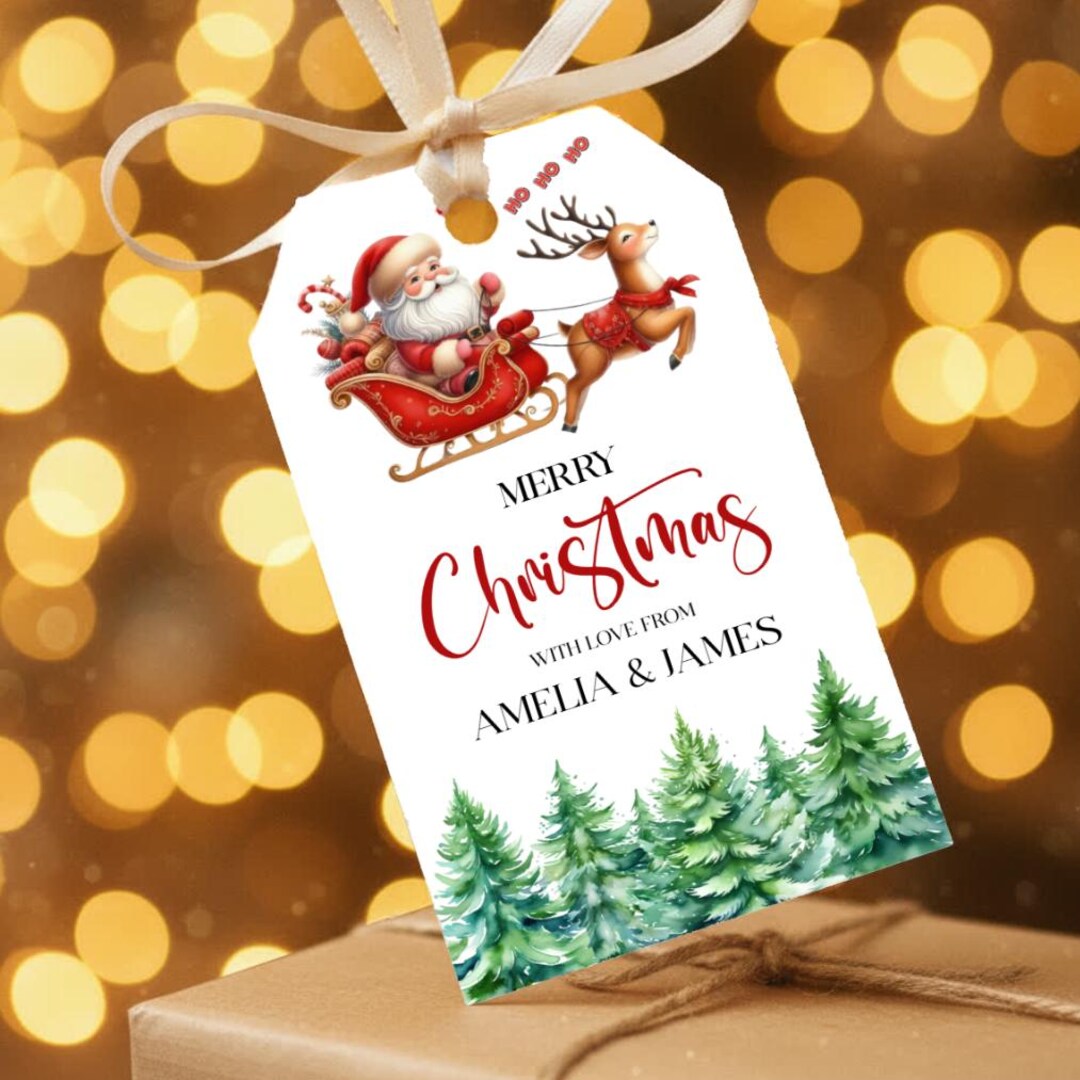 Christmas Favor Gift Tag • Merry Christmas Favor Tag • Printable ...