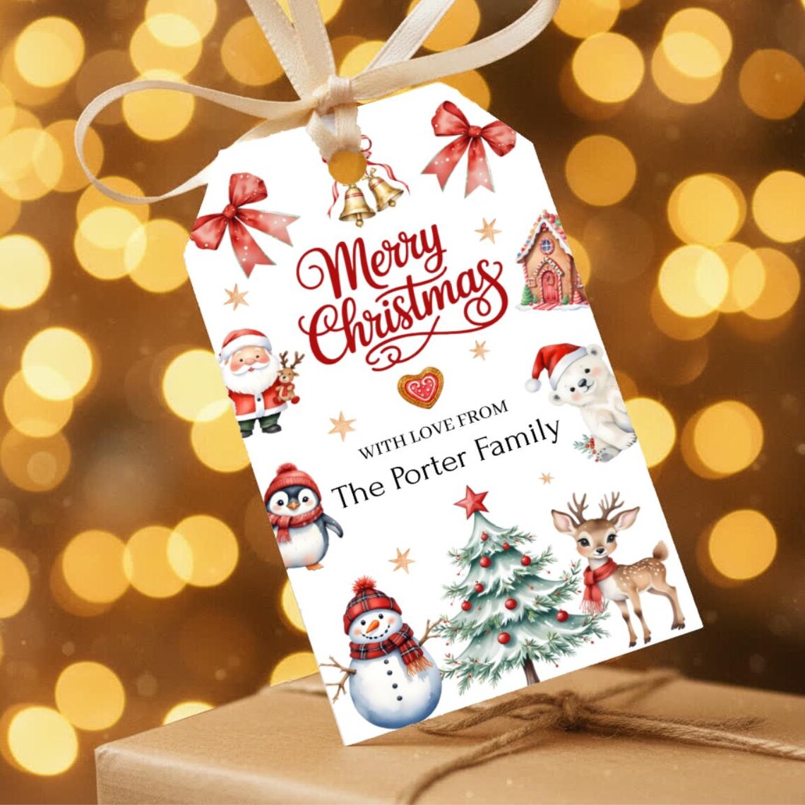 Christmas Favor Gift Tag • Merry Christmas Favor Tag • Printable ...