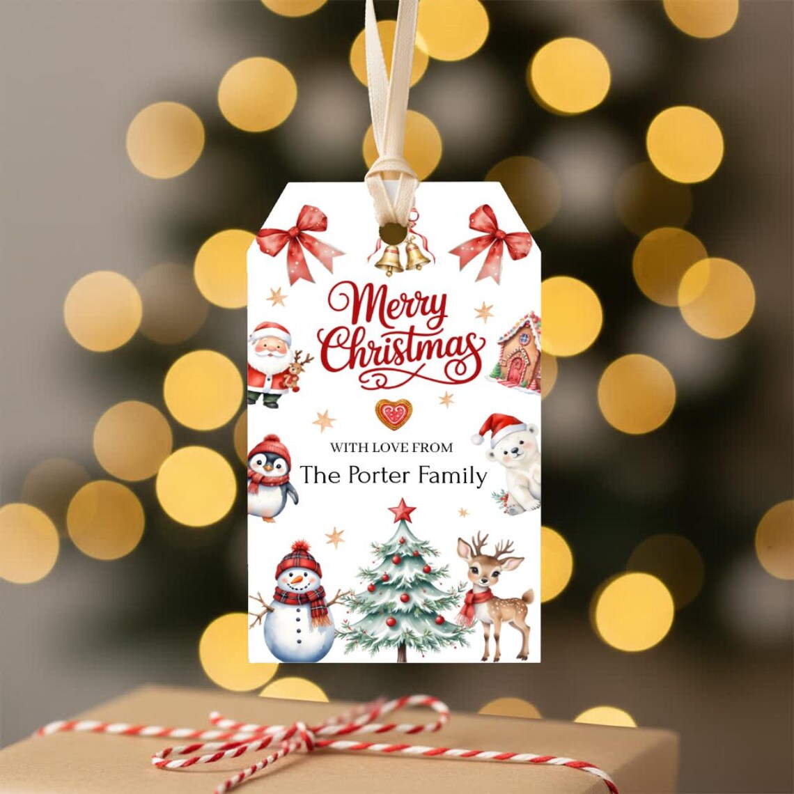 Christmas Favor Gift Tag • Merry Christmas Favor Tag • Printable ...