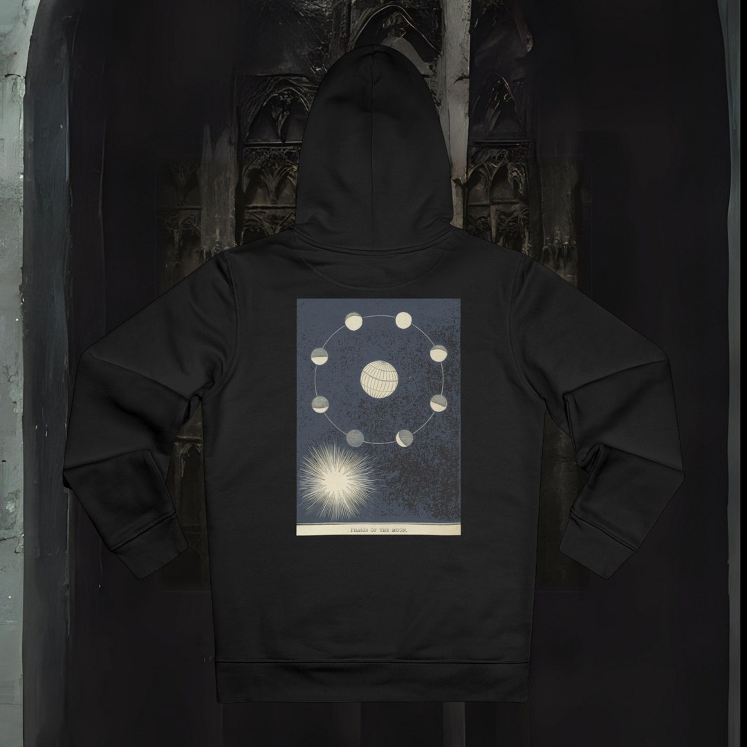 MOON PHASE Ethereal Alternative Hoodie Cozy High Quality Hooded Pullover Unique Handmade for All ...