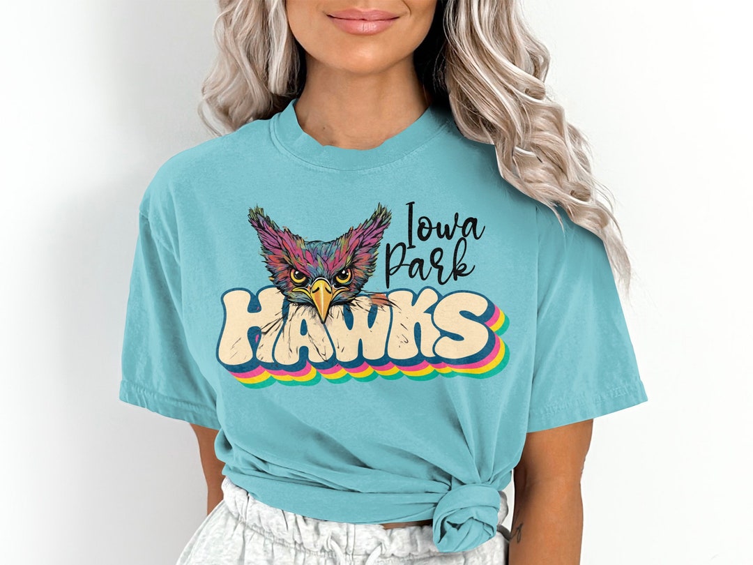 Iowa Park Hawks T-shirt, Groovy Game Day Apparel, Non-traditional Fan ...