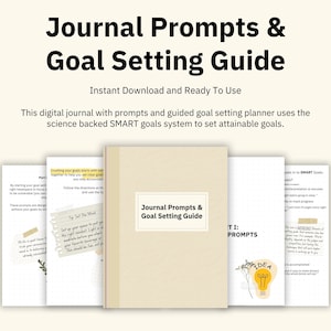 Downloadable Journal Prompts and Goal Setting Guide, Digital Journal ...