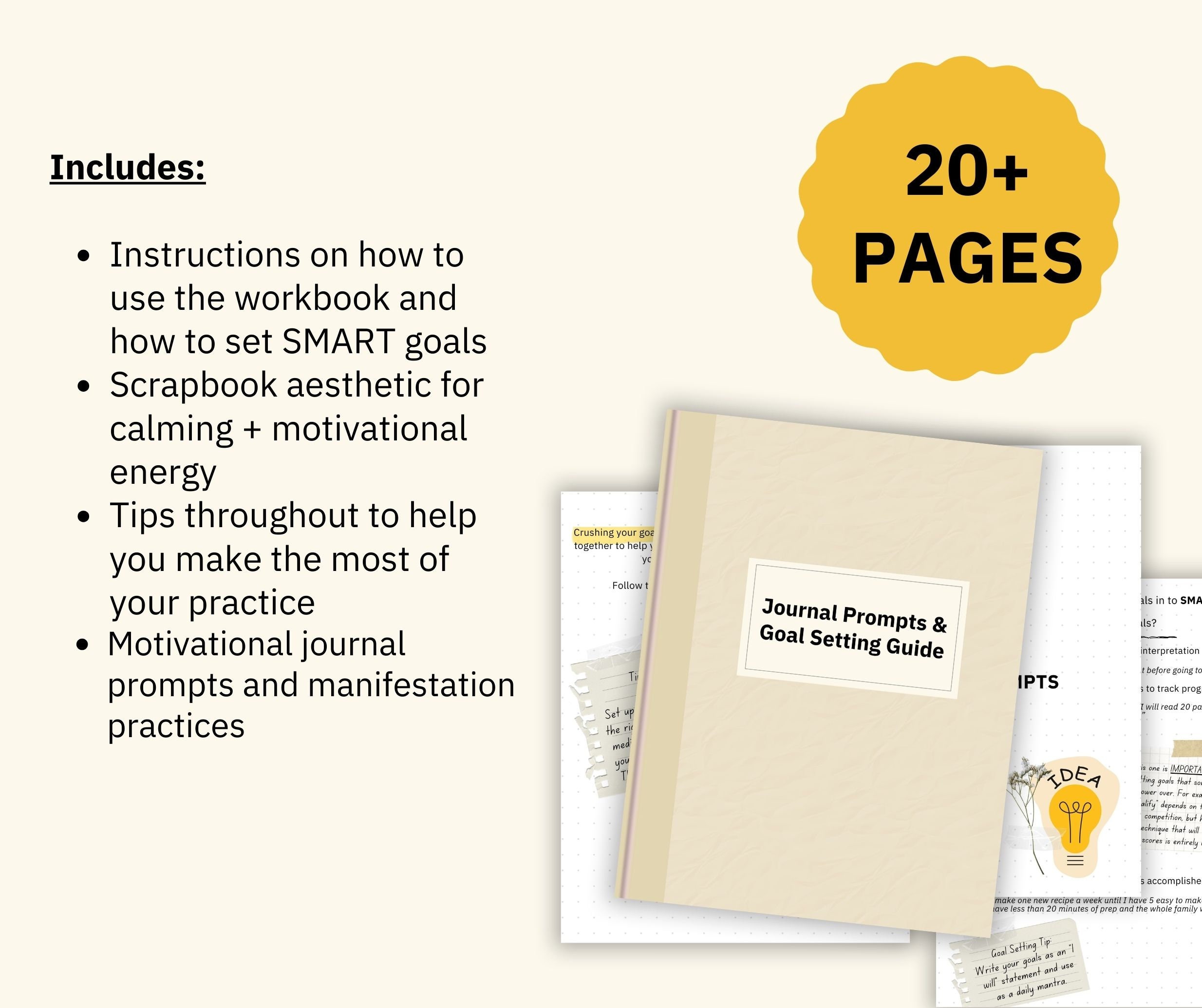 Downloadable Journal Prompts and Goal Setting Guide, Digital Journal ...