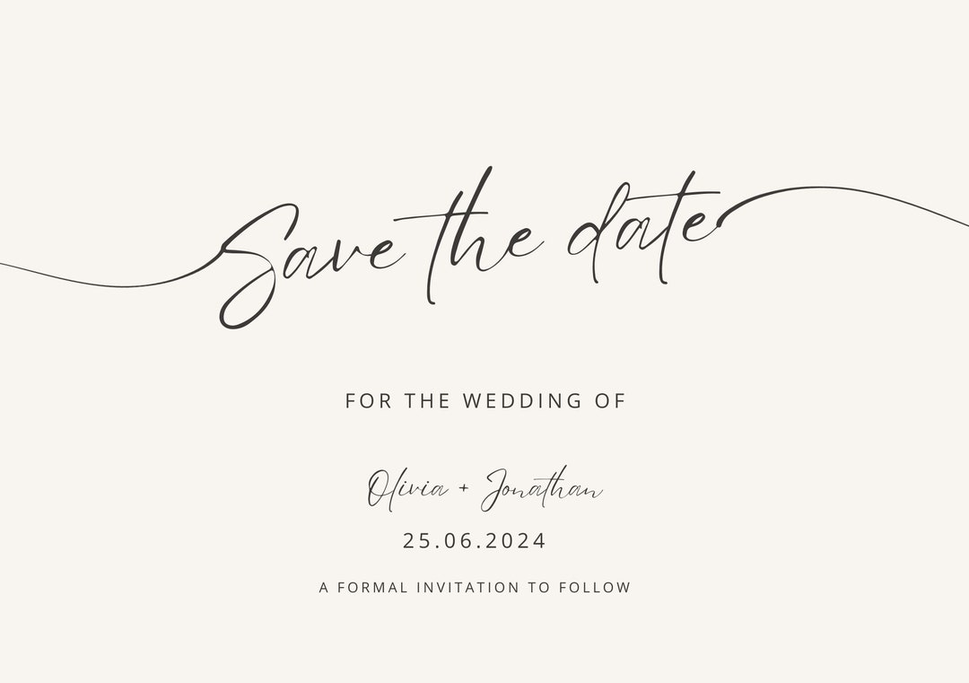 Modern Wedding Electronic Invitation, Minimalist Online Invitations ...