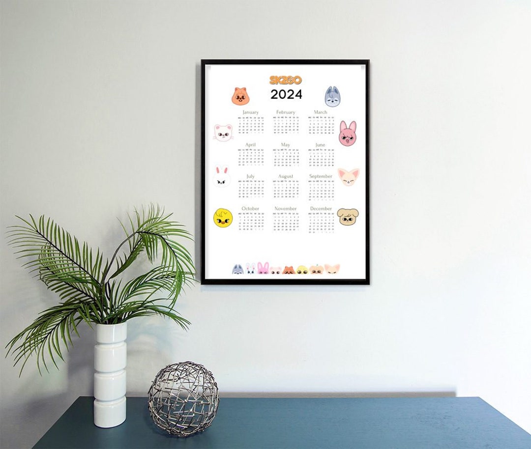 DIGITAL Printable 2024 Calendar Stray Kids Skzoo - Etsy