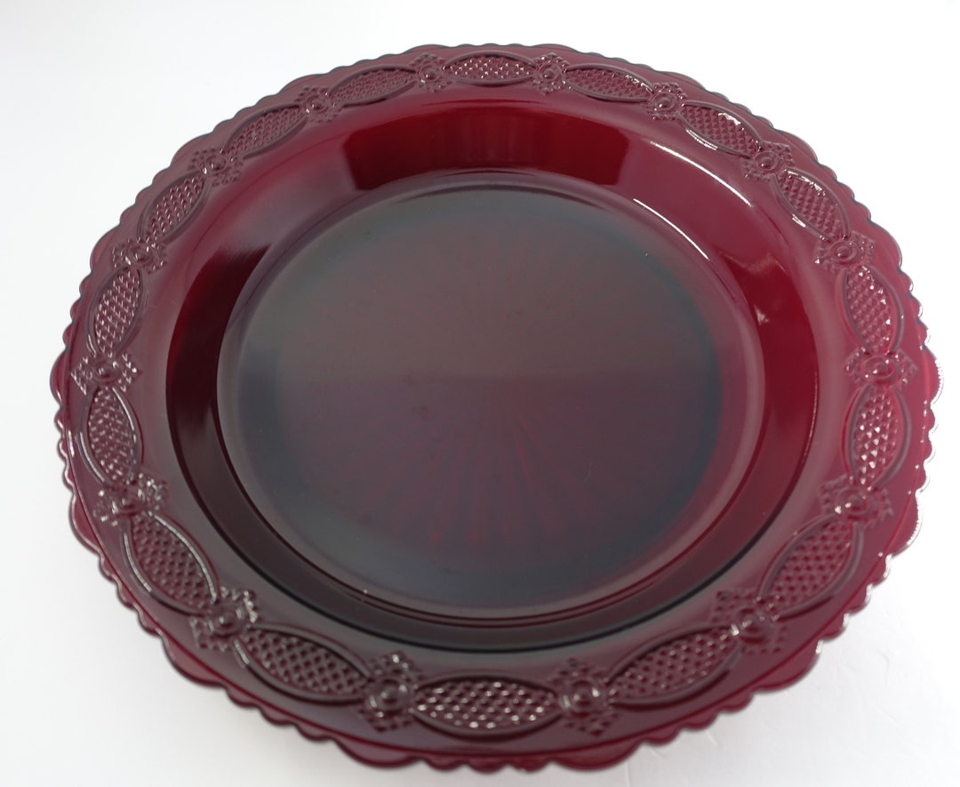 Vintage Ruby Glass Pie Dish, Avon Royal Ruby Red Glass, 3 Pieces and 2 ...