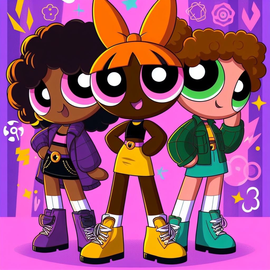 3 Black Teenage Powerpuff Girls - Etsy