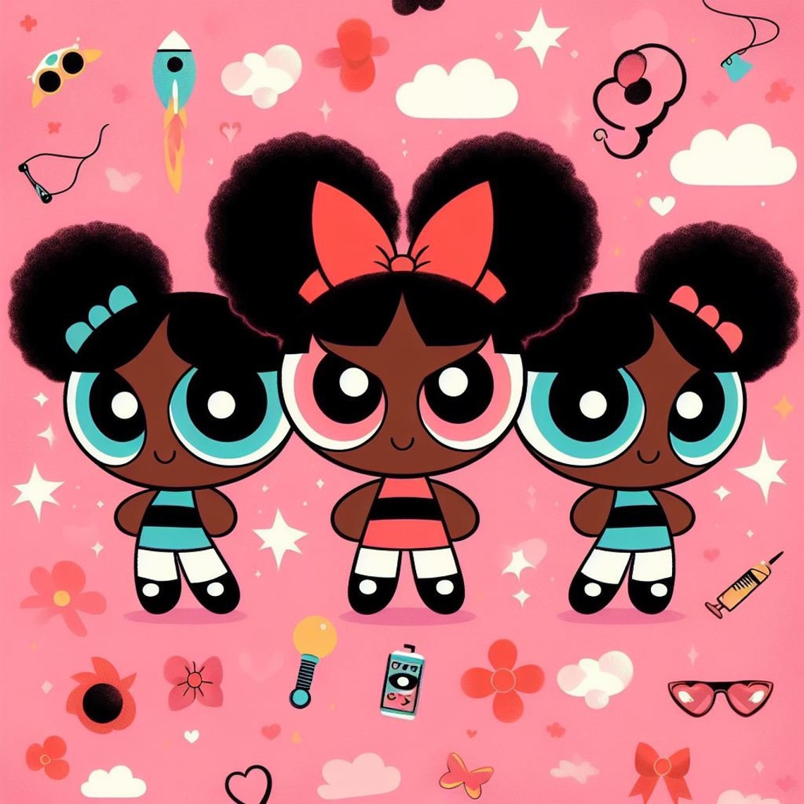Three Black Powerpuff Girls - Etsy