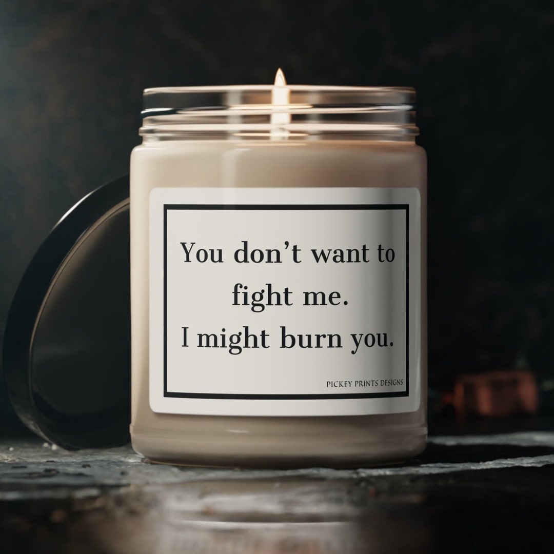 Don't Fight Me Candle, Host Gift, Housewarming Present, Witty Humor ...