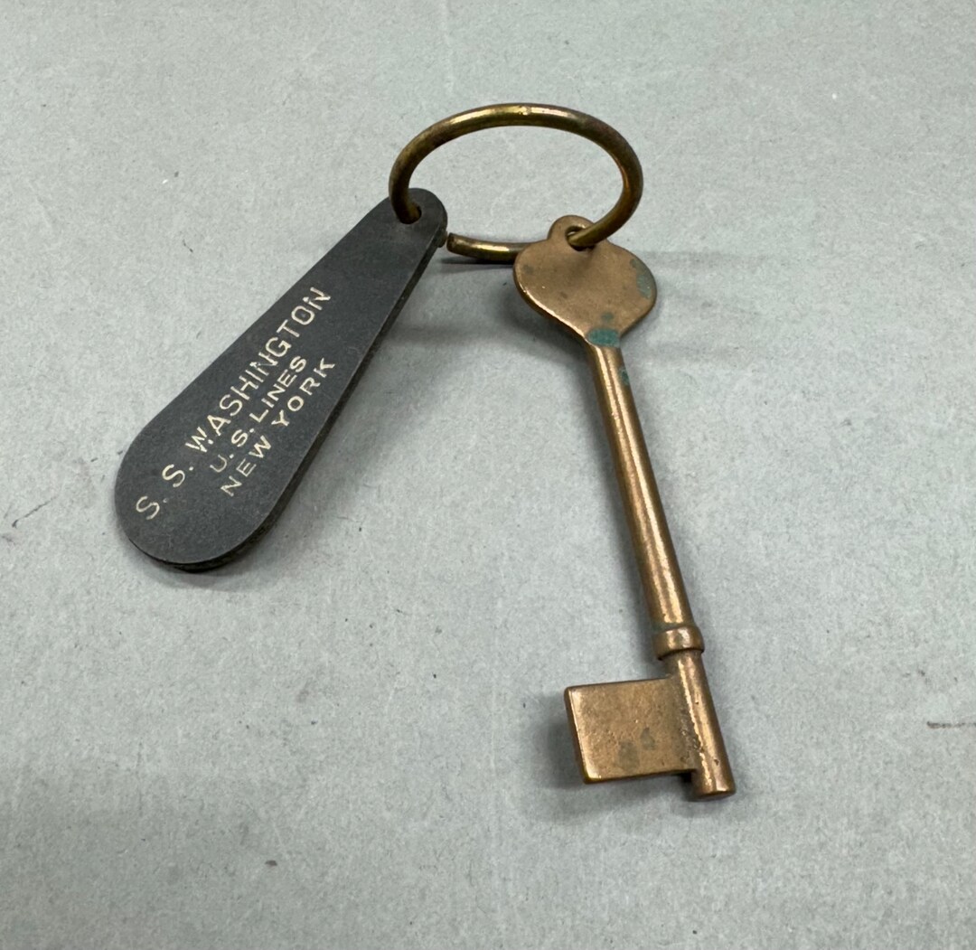 United States Lines SS Washington Brass Skeleton Ship Key C-17 New York ...