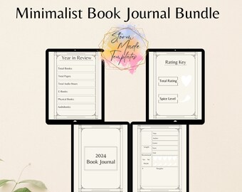 A5 Printable Minimalist Book Journal Challenge Bundle Template ...