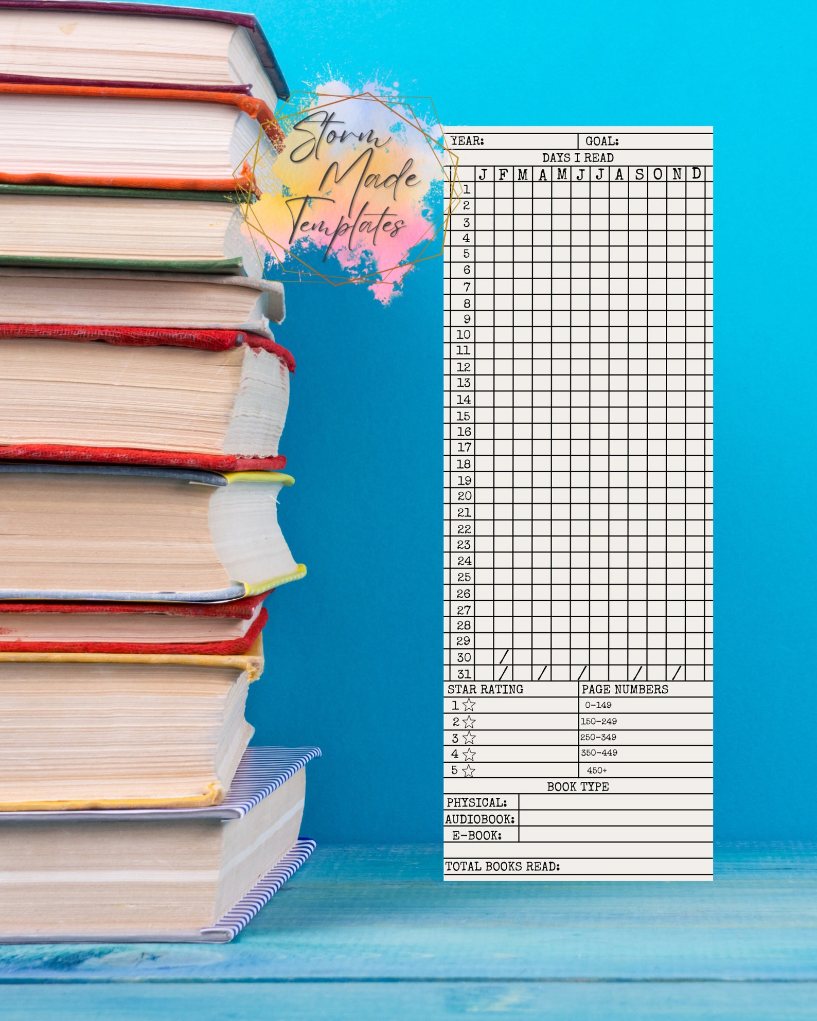 2.5 X 7-inch Printable Daily Book Tracking Bookmark - Reading Log ...