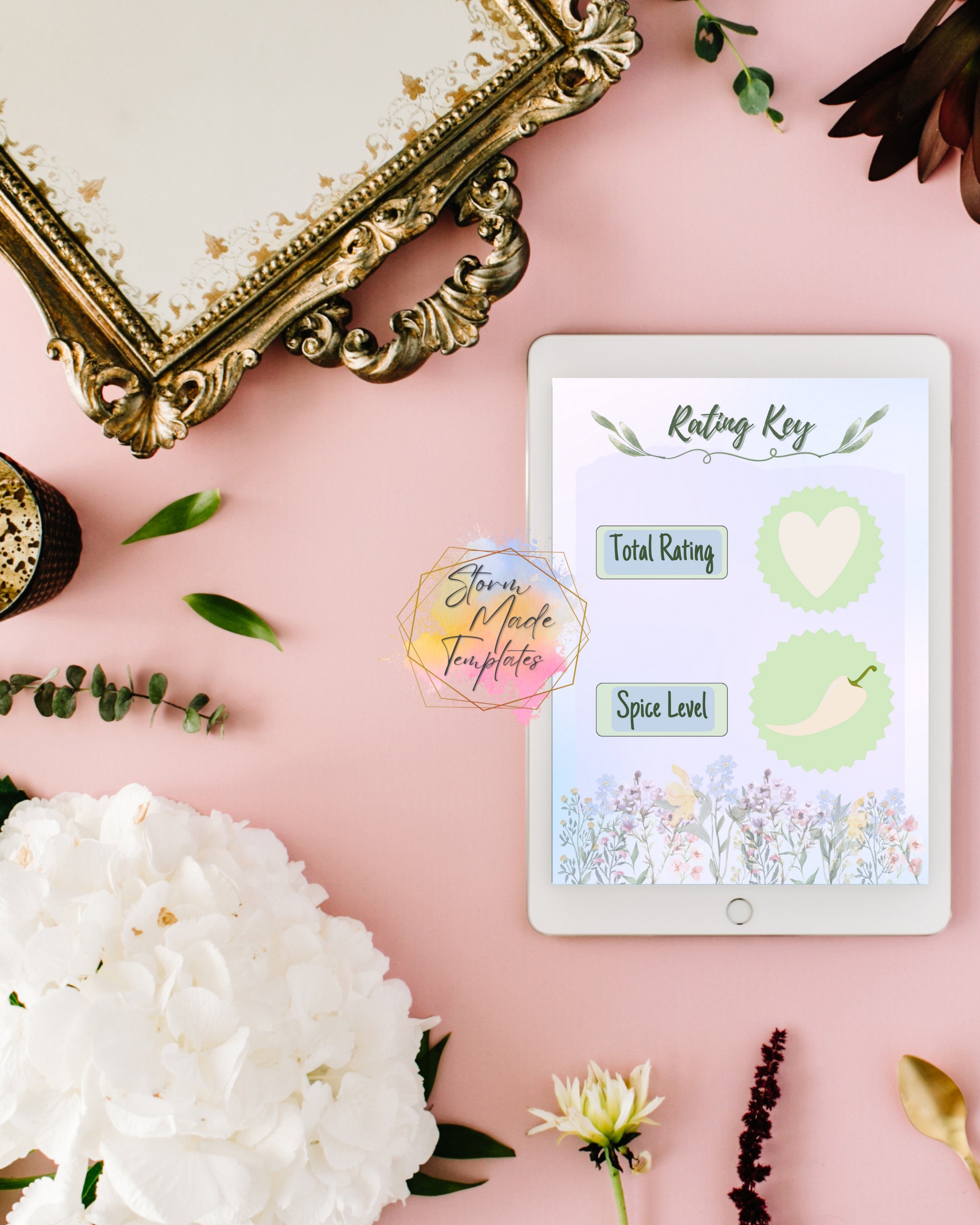 A5 Printable Floral Book Journal Tracker Log Basic Bundle Template ...