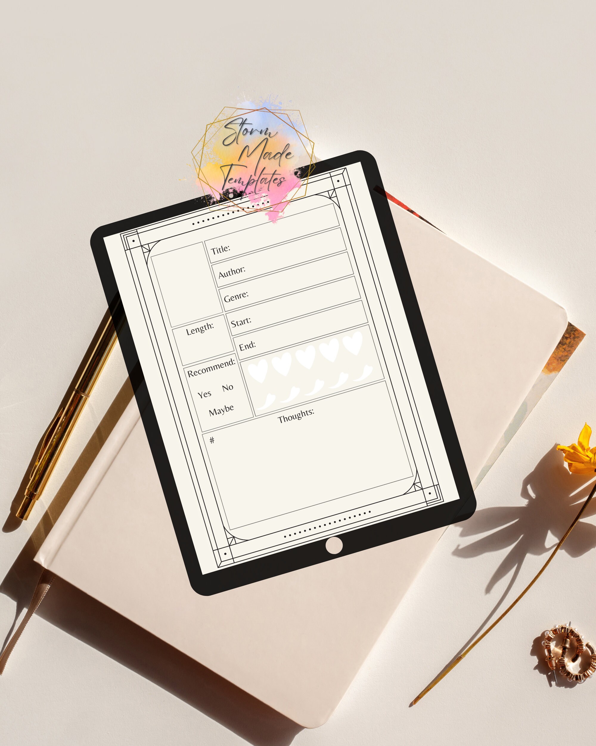 A5 Printable Minimalist Book Journal Tracker Log Bundle Template ...