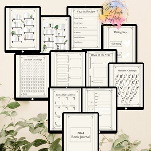 A5 Printable Minimalist Book Journal Tracker Log Bundle Template ...
