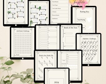 A5 Printable Floral Book Journal Challenge Bundle Template - Digital ...