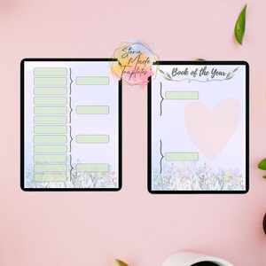 A5 Printable Floral Book Journal Tracker Log Bundle Template - Digital ...