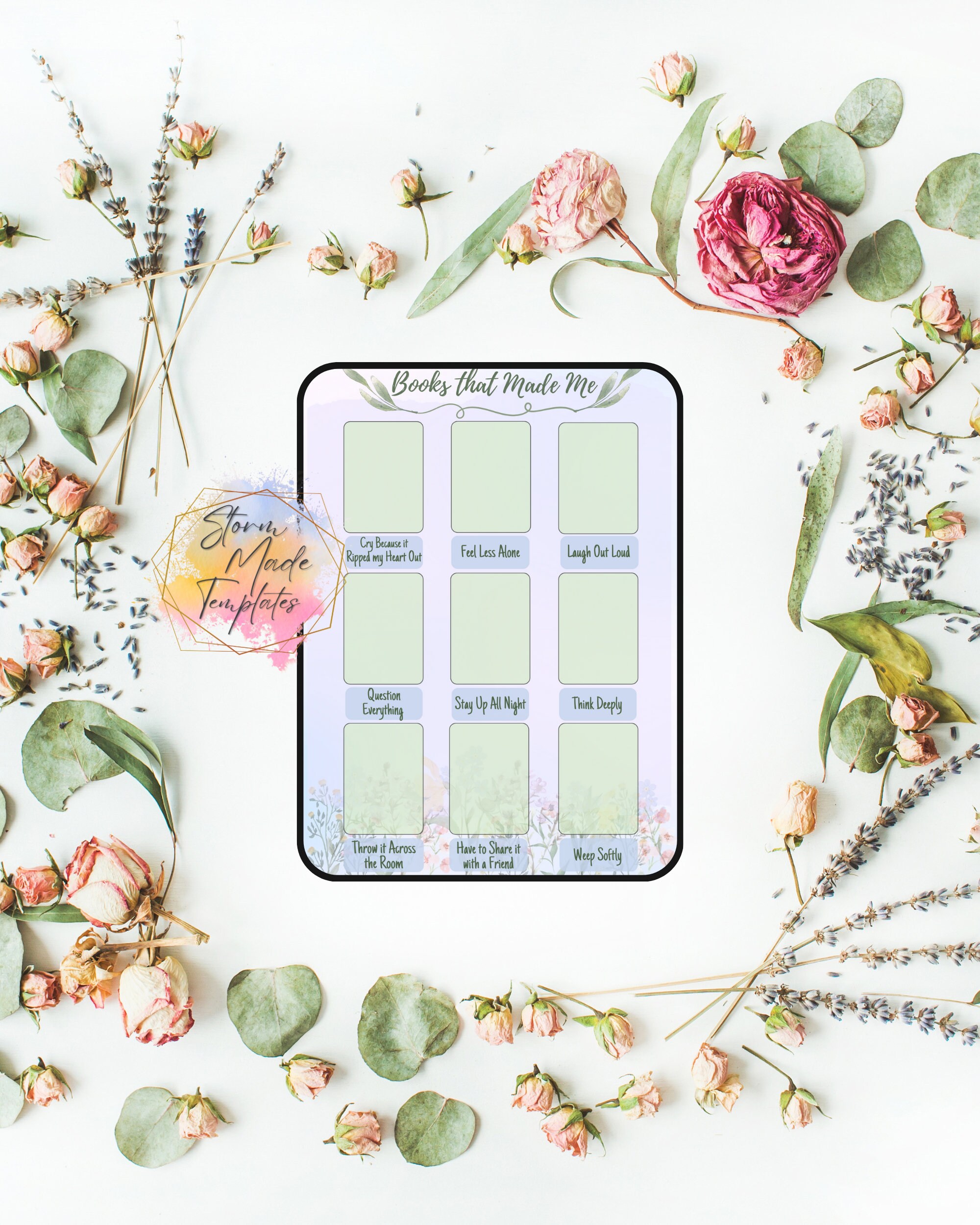 A5 Printable Floral Book Journal Tracker Log Bundle Template Digital ...