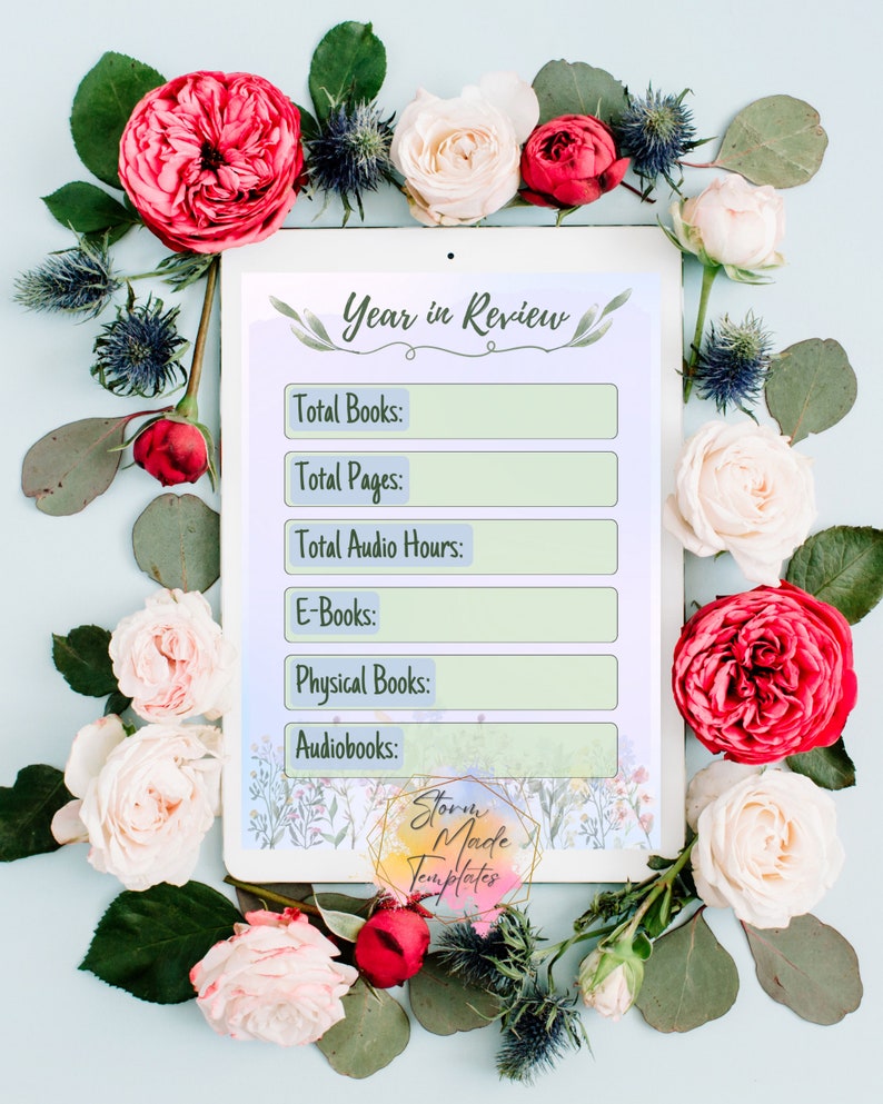 A5 Printable Floral Book Journal Tracker Log Basic Bundle Template ...