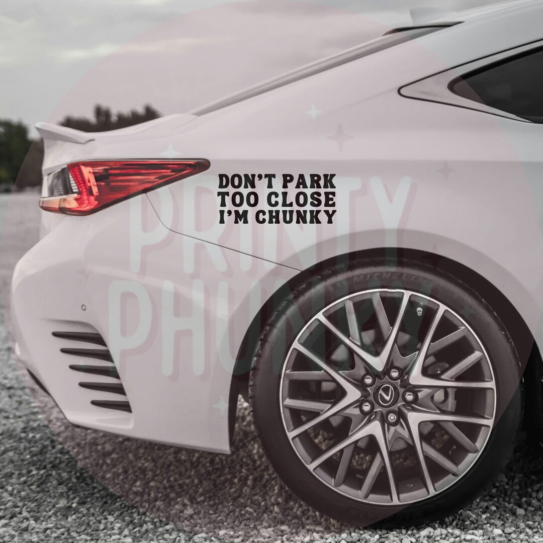 Don't Park Too Close, I'm Chunky Car Sticker Decal Weatherproof Funny ...