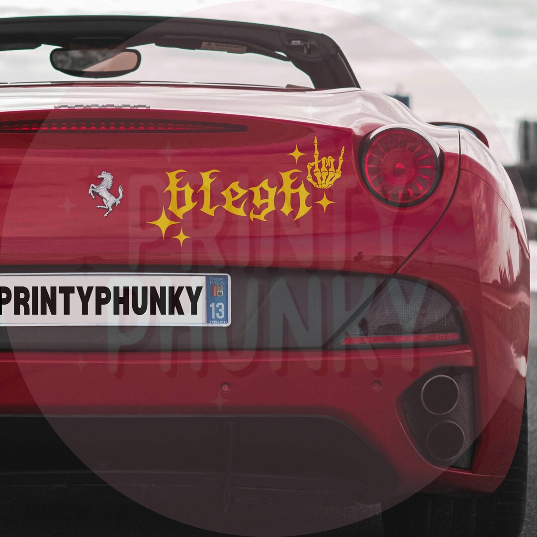 BLEGH Skeleton Vinyl Decal Car Sticker Decal Weatherproof Metal Music ...