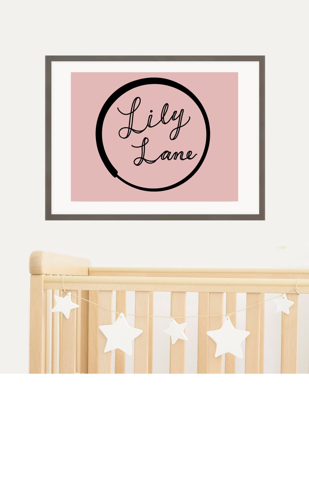 Digital Circle Minimalist Baby Name Wall Art, Nursery Art, Calligraphy ...