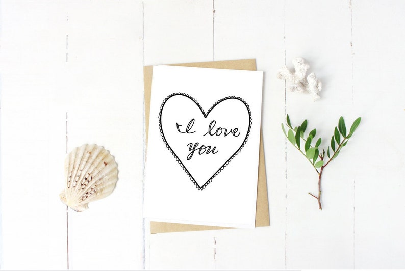 Printable I Love You Valentines Day Card - Etsy