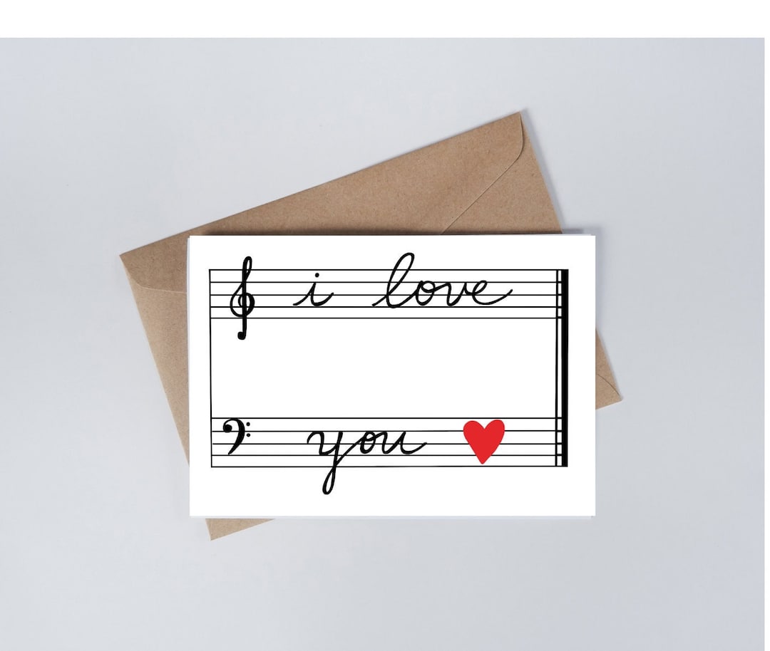 Printable INSTANT DOWNLOAD Musical Valentines Day Card 5x7 - Etsy