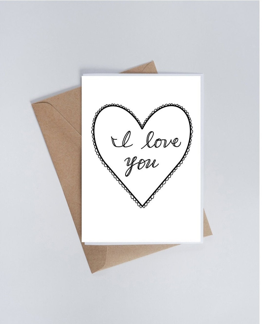 Printable I Love You Valentines Day Card - Etsy