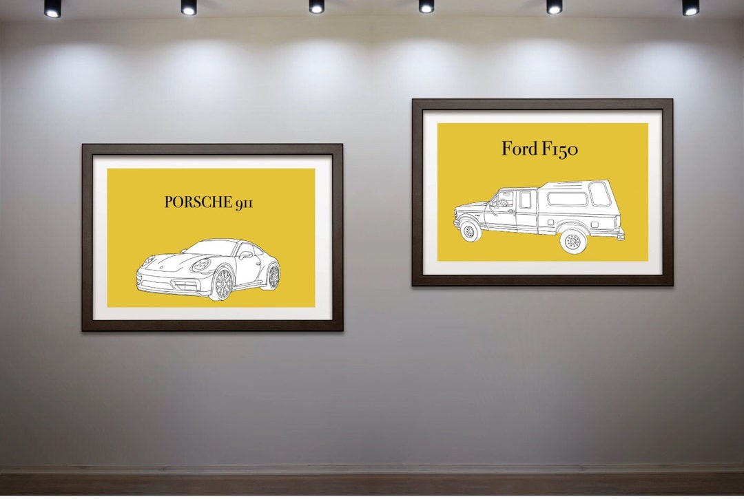 Digital Custom Car Line Drawing, Minimalist Car, Gift for Dad, Gift for ...